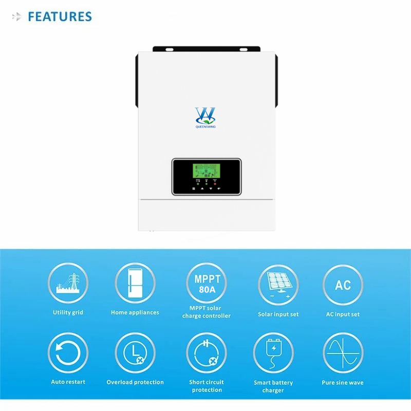 3.2KVA 24VDC 80A MPPT Hybrid Solar Power Inverter with PV Input 3000W ...